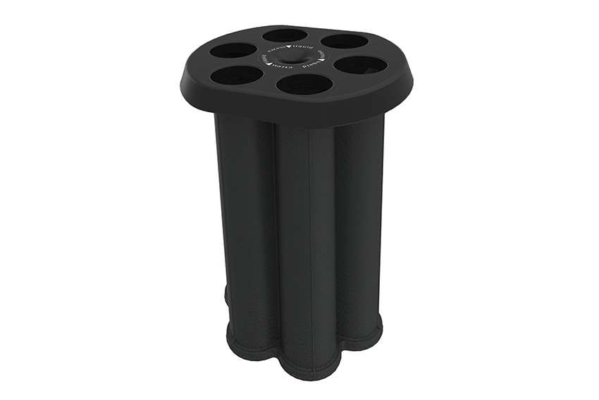 Cups waste collector + liquid collection tray